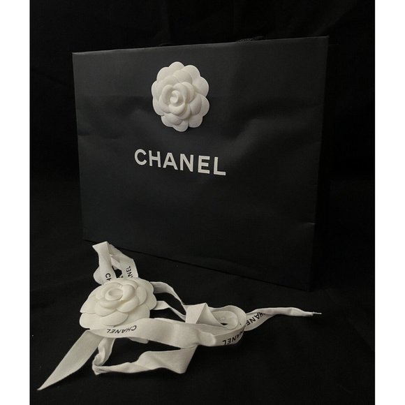 CHANEL | Bags | Chanel Paper Reusable Shopping Bag Black 95 X 2 X 5 ...